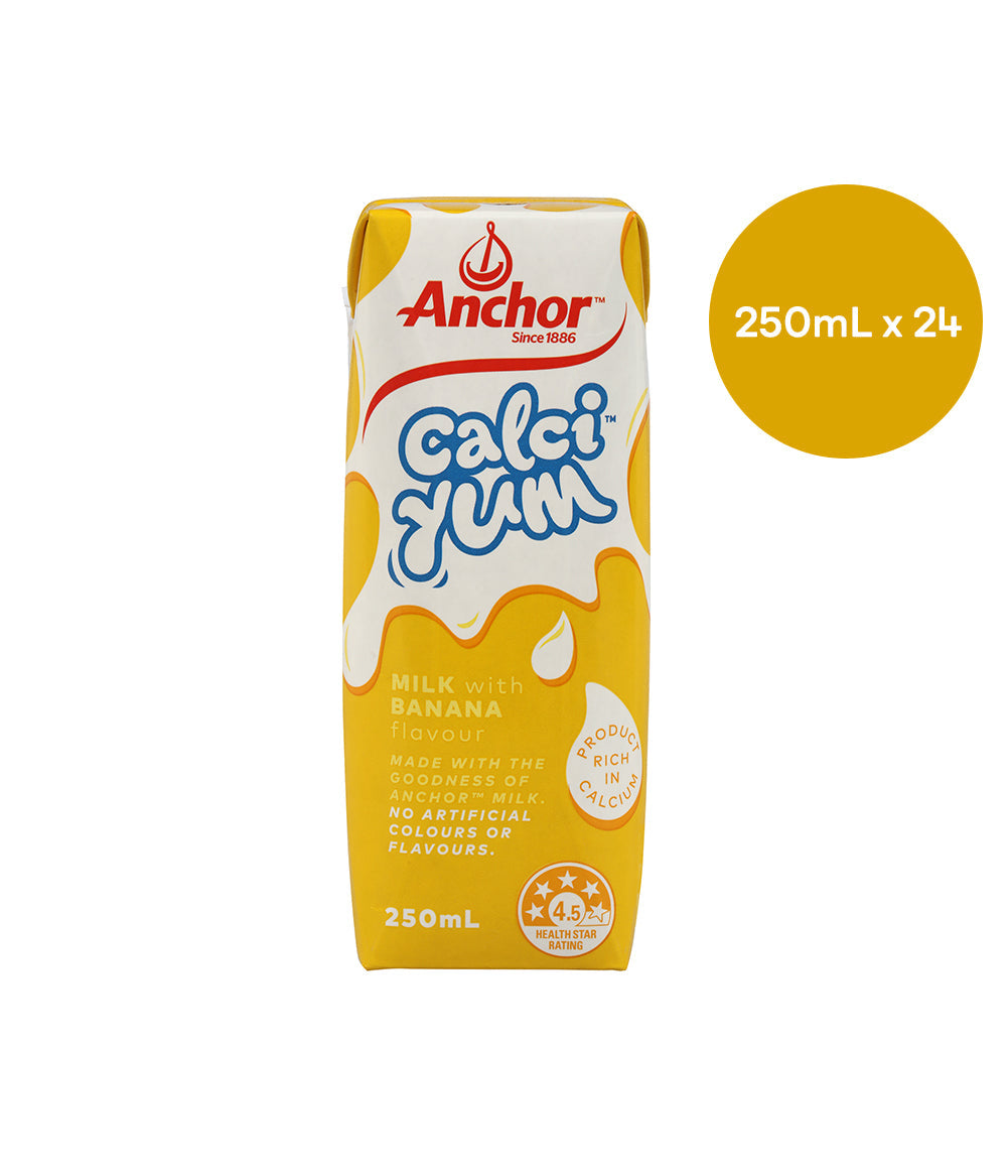Anchor CalciYum Banana Flavoured Milk 250ML X 24 Pack – buynow.co.nz