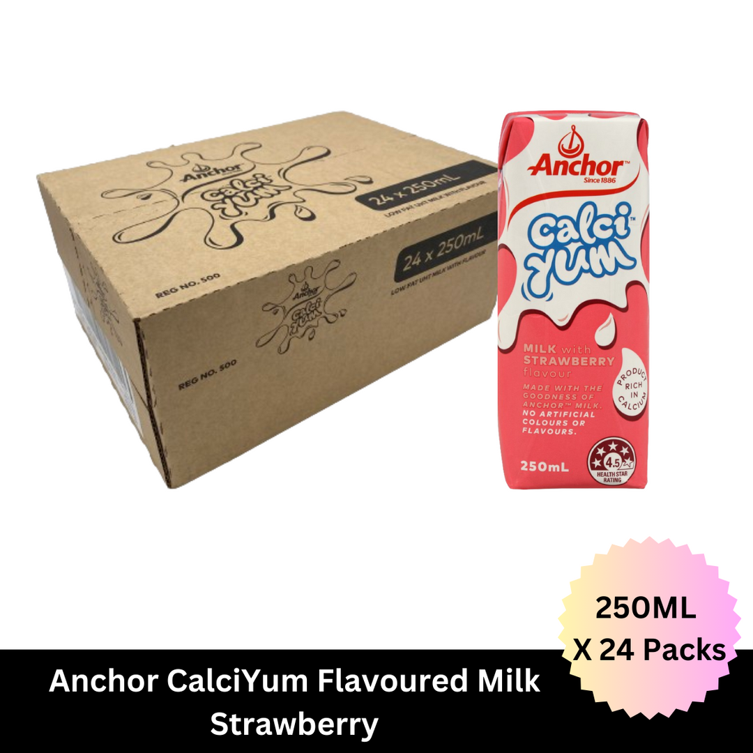 Anchor CalciYum Strawberry Flavoured Milk 250ML X 24 Pack – buynow.co.nz