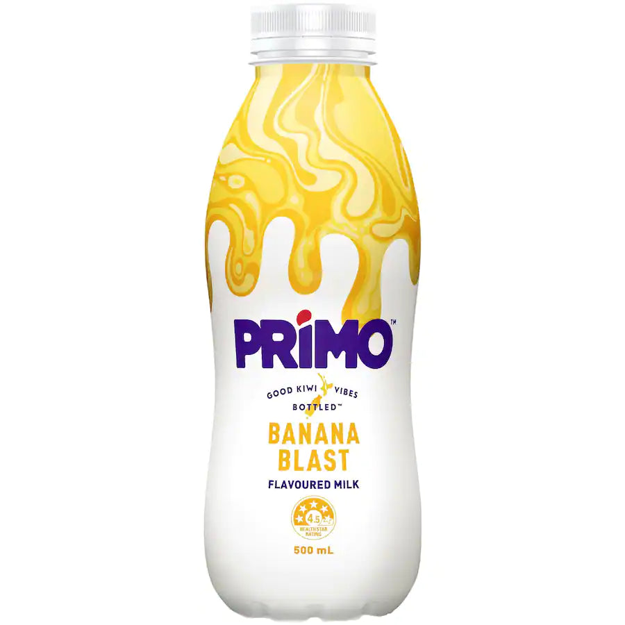 Primo Flavoured Milk Banana Blast 500ml X 12 Bottle – buynow.co.nz